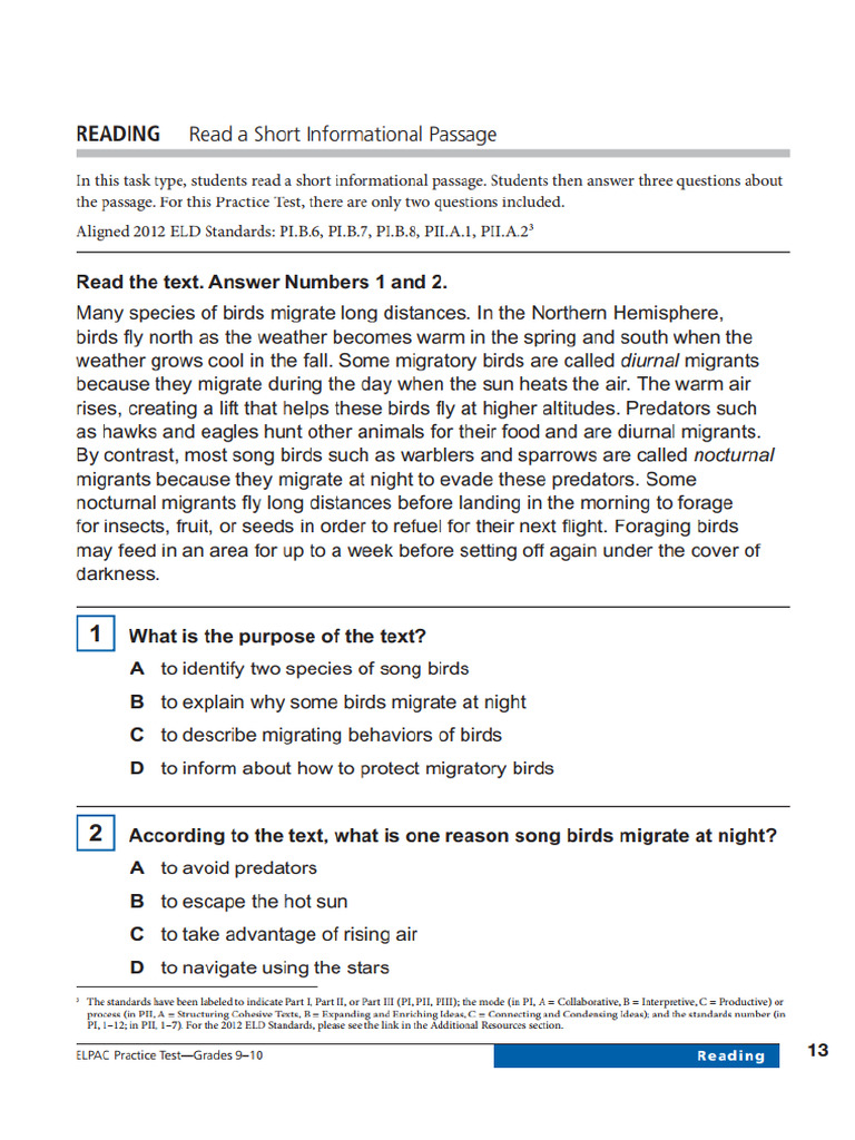 Grade 9 ELA test | PDF