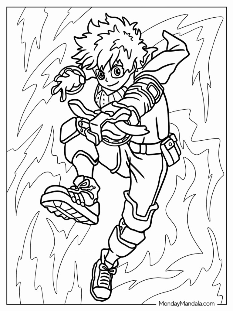 WP ContentuploadsMy Hero Academia Izuku Midoriya Coloring Page For Kids ...