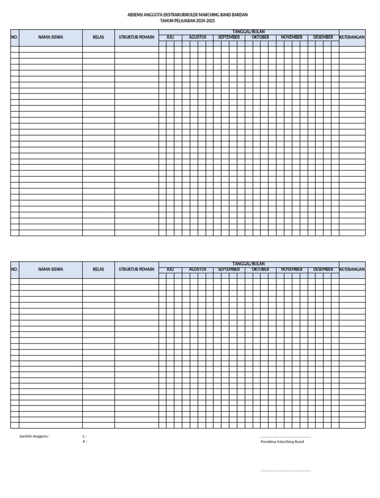 Daftar Anggota Marching | PDF