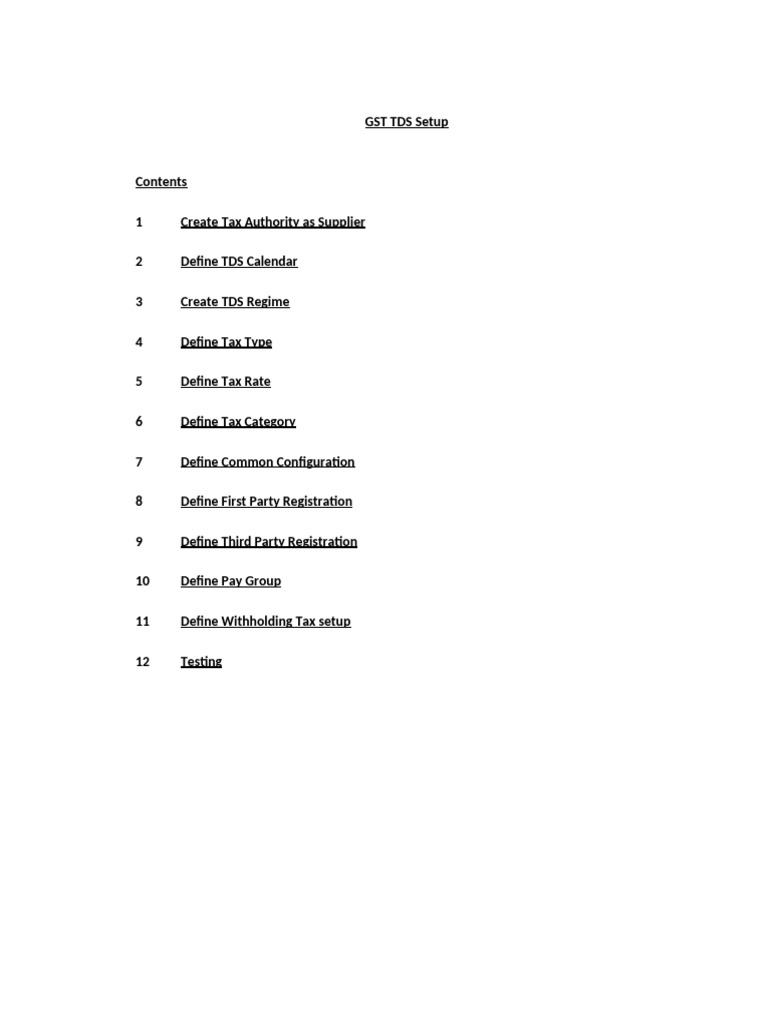 GST TDS Setup Document | PDF | Accounts Payable | Invoice