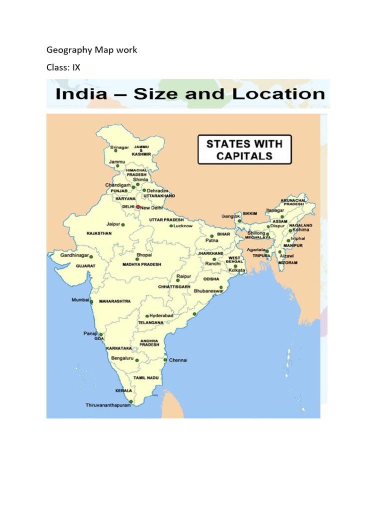 Class 9 Map Work (Full Syllabus) | PDF
