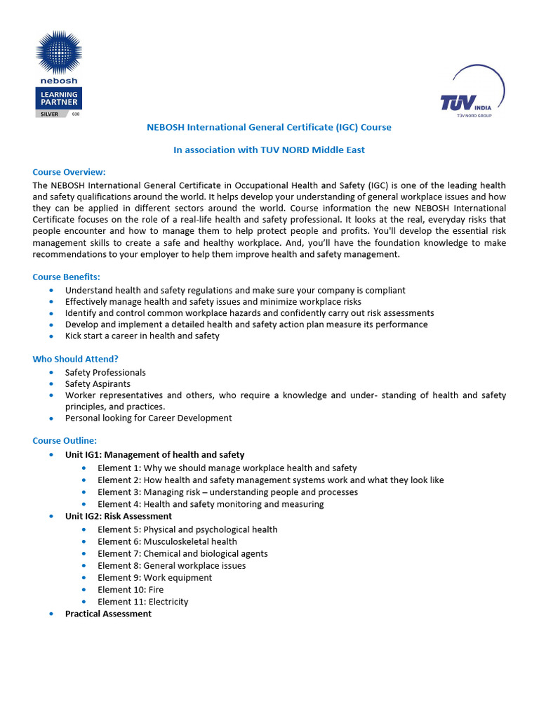 Nebosh_International_General_Certificate__IGC__Course | PDF ...