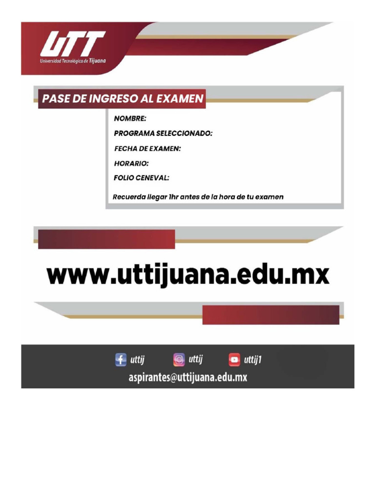 Pase de Examen | PDF