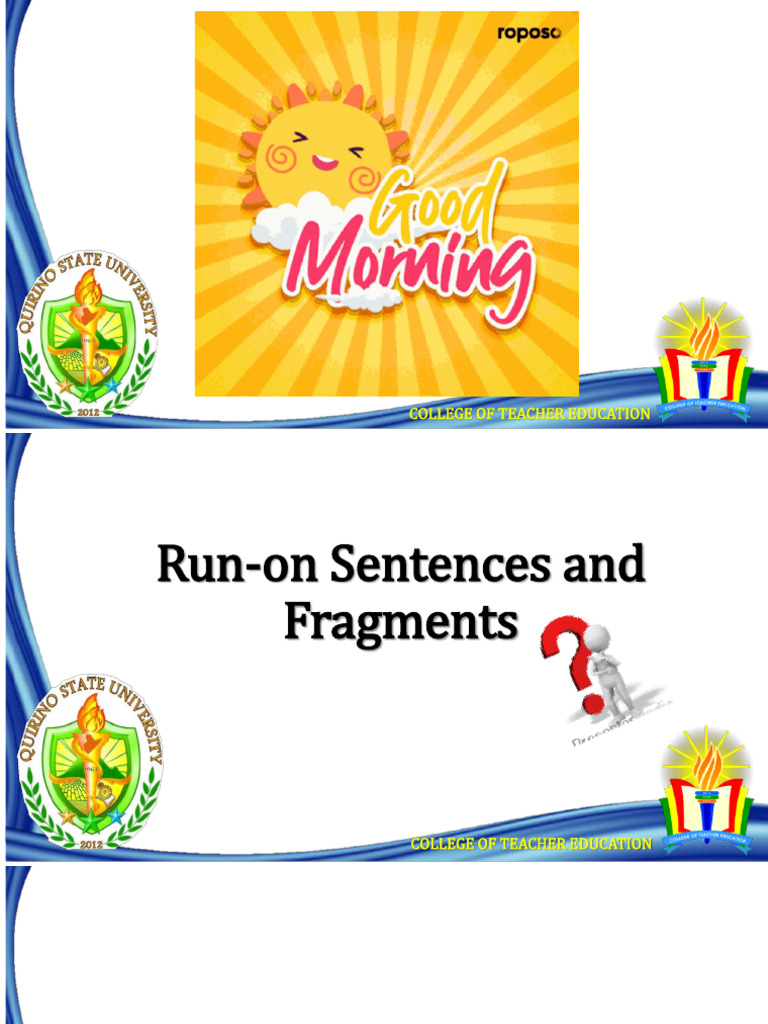 Run-on Sentences and Fragments Guide | PDF | Syntax | Semantic Units