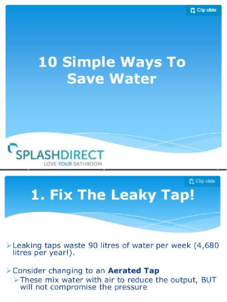 10 simple ways to save water | PDF