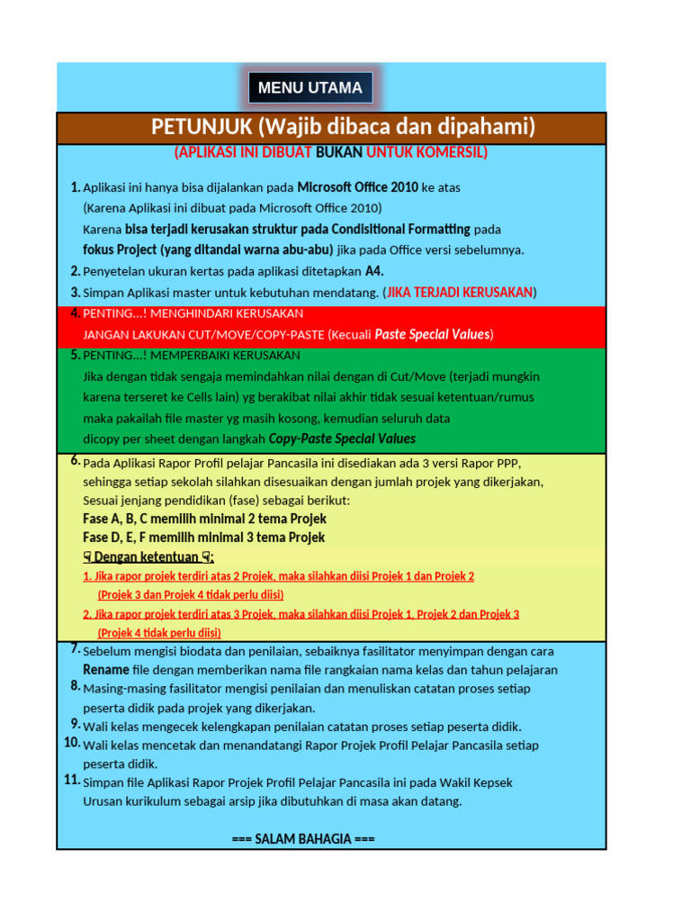 Rapor Projek Penguaatan Profil Pelajar Pancasila | PDF