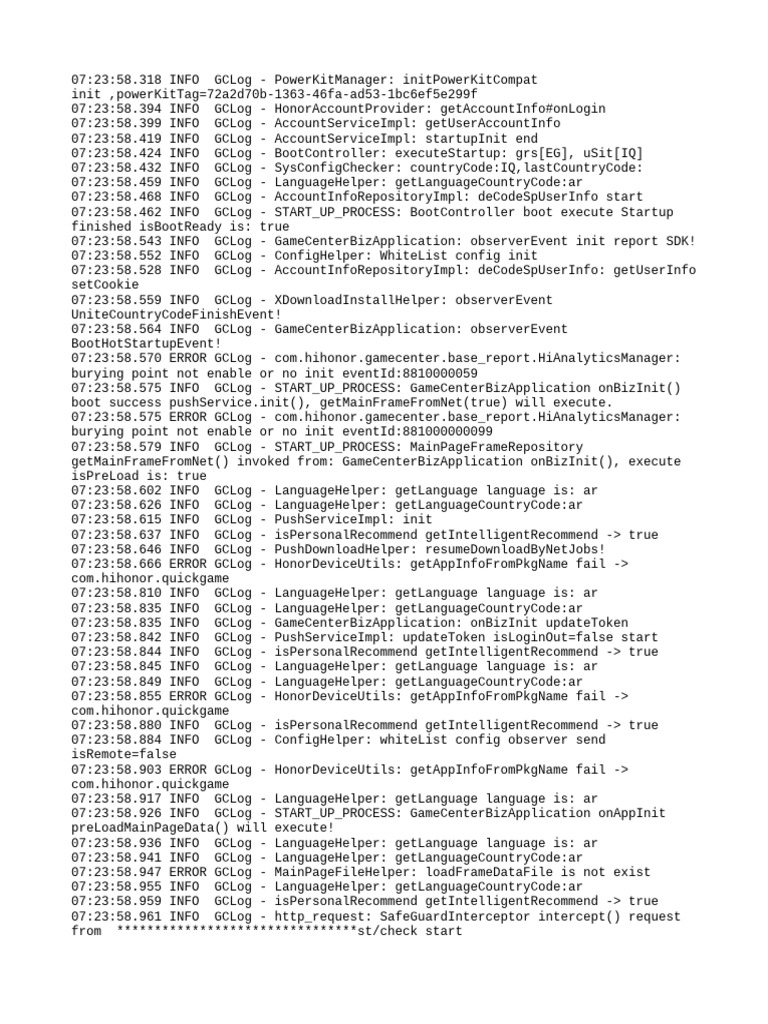 Game Center Initialization Log Analysis | PDF | Software Engineering | Web Development