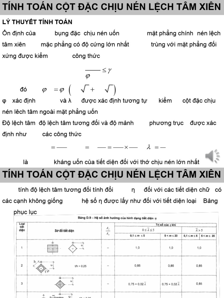 CEAC_KCCTT_THẦY NHÂN_VD 17-Cot Dac Chiu Nen Lech Tam Xien - Part 1 - Ly Thuyet Tinh Toan | PDF