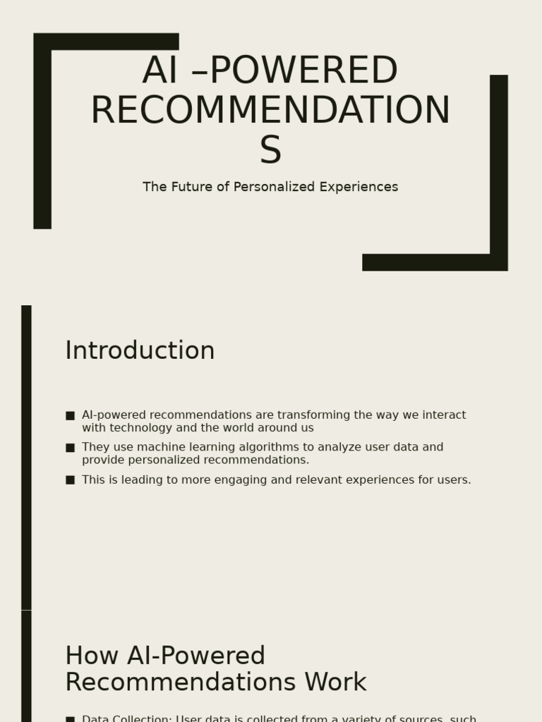 AI powered Recommendations | PDF | Artificial Intelligence | Intelligence (AI) & Semantics