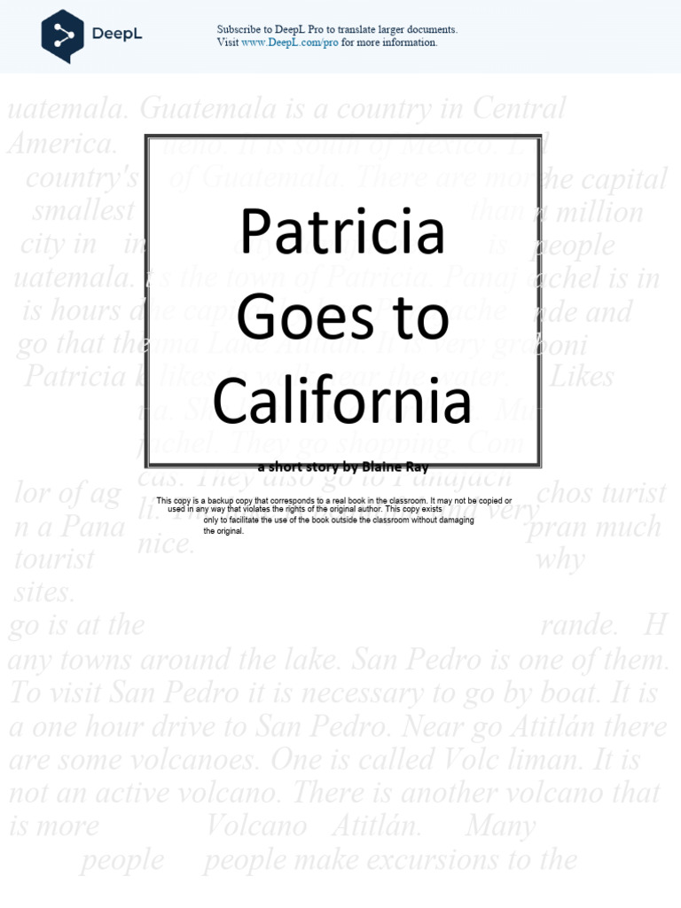Patricia Va A California PDF en | PDF