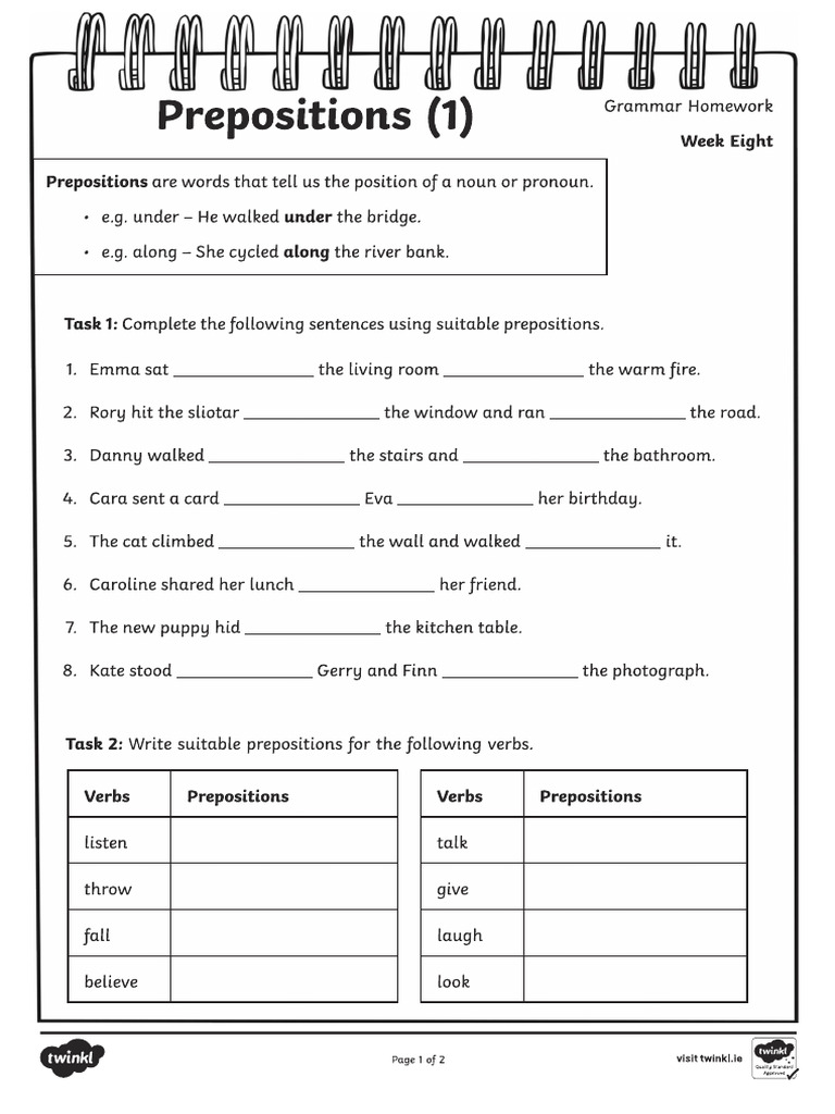 Preposition Practice | PDF