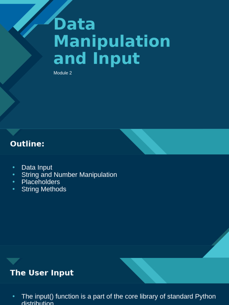 Module 2 - Data Manipulation and Input | PDF | String (Computer Science ... Module 2 - Data Manipulation and Input | PDF | String (Computer Science ...