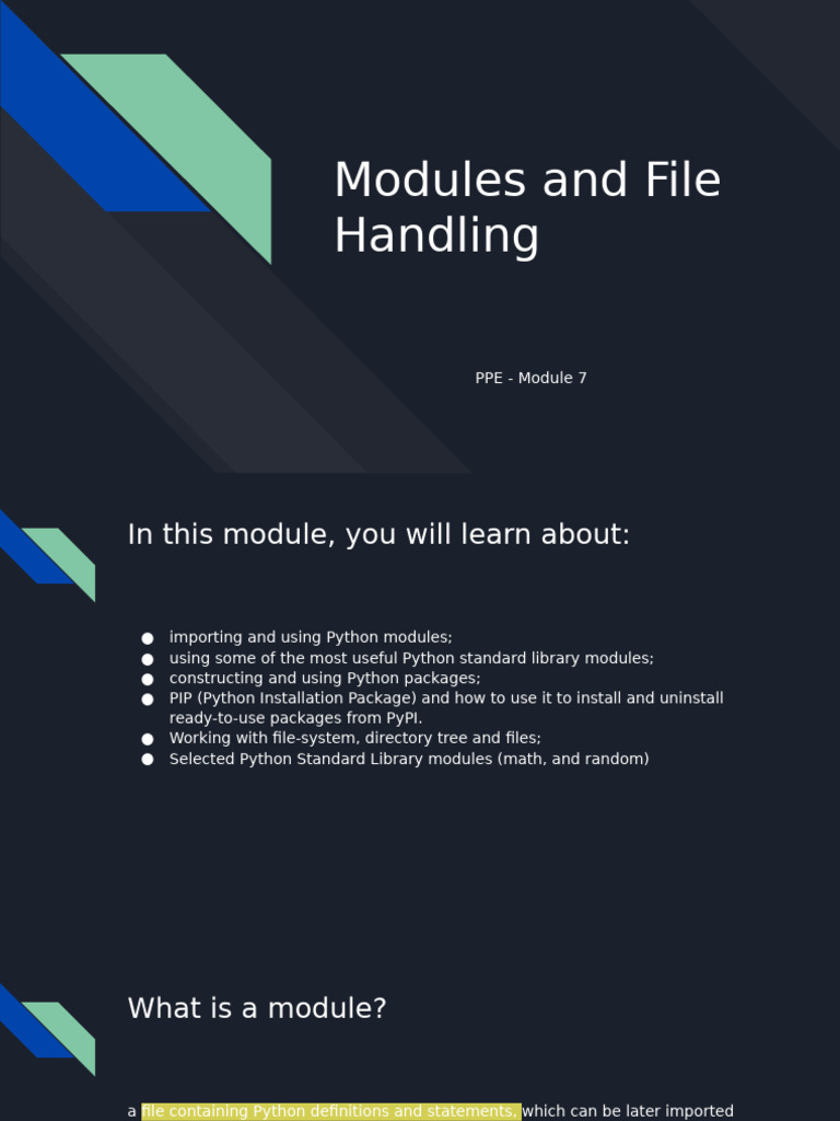 Module 7 - Modules and File handling | PDF | Logarithm | Mathematical Objects
