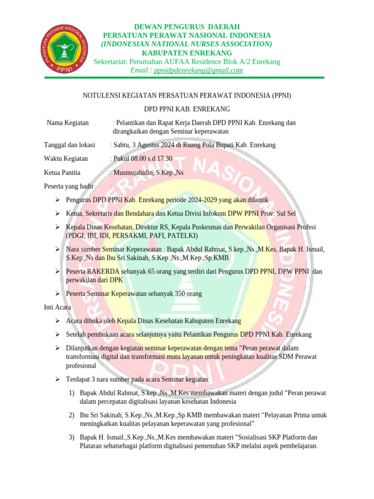 Notulensi PPNI | PDF