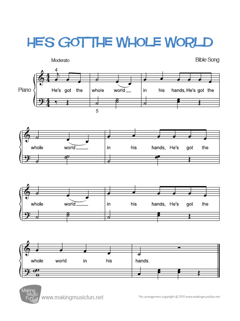 Hes Got the Whole World Piano | PDF