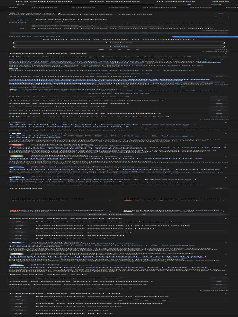 Manipulator Meaning - Google Search | PDF | Linguistics