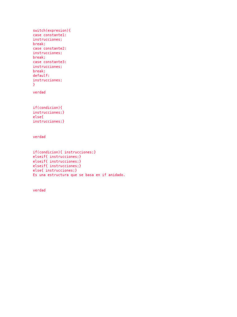 Estructuras de Control en Programación | PDF