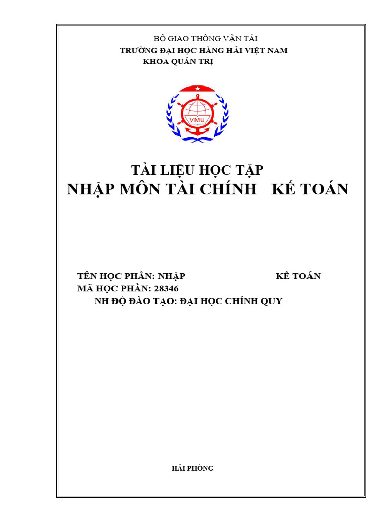 28346-TLHT Nhập môn TC-KT 2023 | PDF