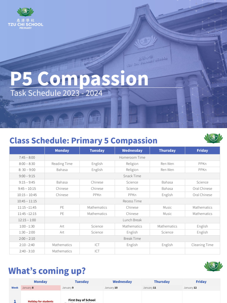 P5C T3 Task Schedule 2023-2024-1 | PDF | Academic Term