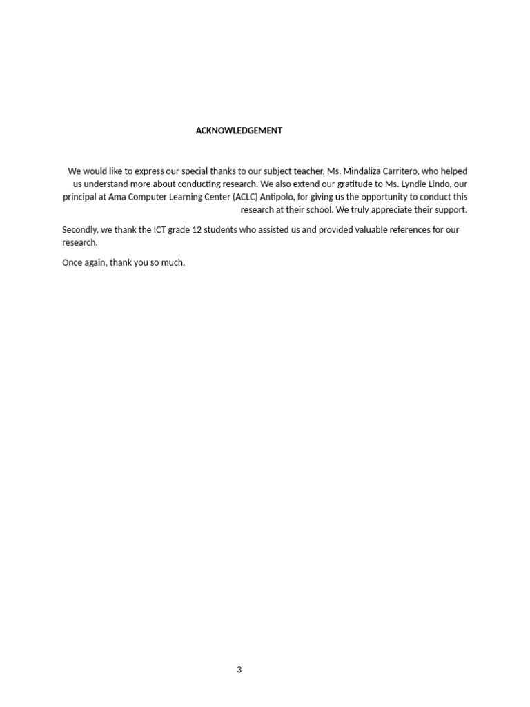 Acknowledgement | PDF