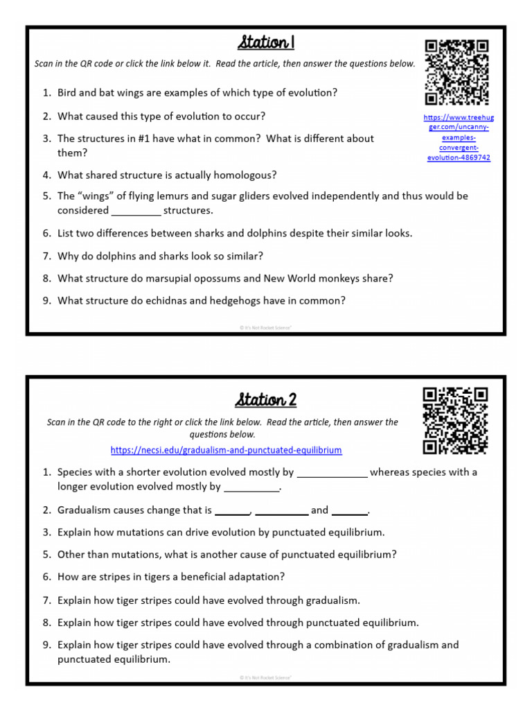 Stations - Evolution (2) | PDF | Evolution | Biological Evolution