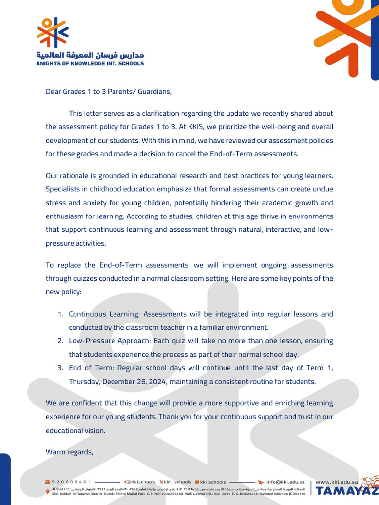 Clarification On The Assessment Policy For Grades 1 To 3 | PDF