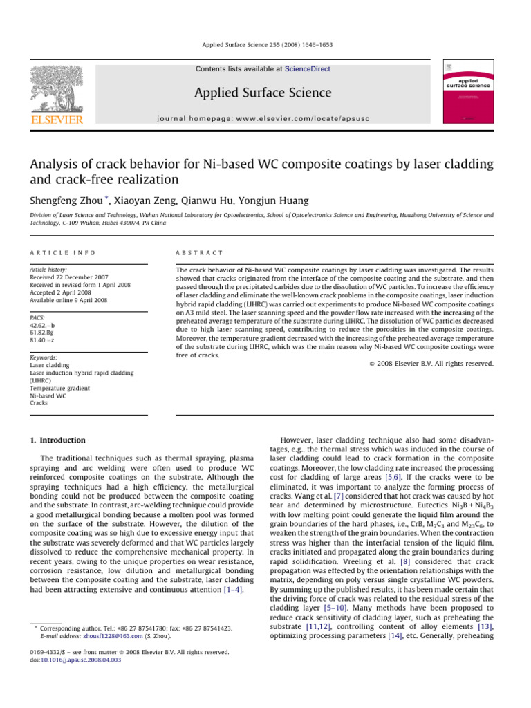 Rf00097-Analysis of crack behavior for Ni-based WC composite coatings by laser cladding and ...