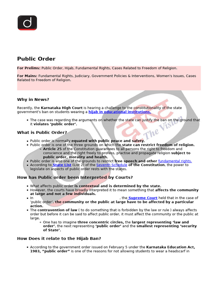 Public order | PDF