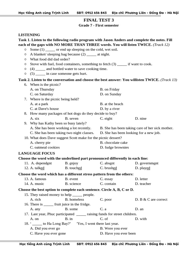 [7-01] Final test 3 | PDF | Charlie Chaplin
