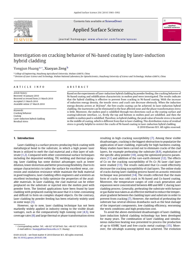 Rf00104-Investigation on cracking behavior of Ni-based coating by laser ...