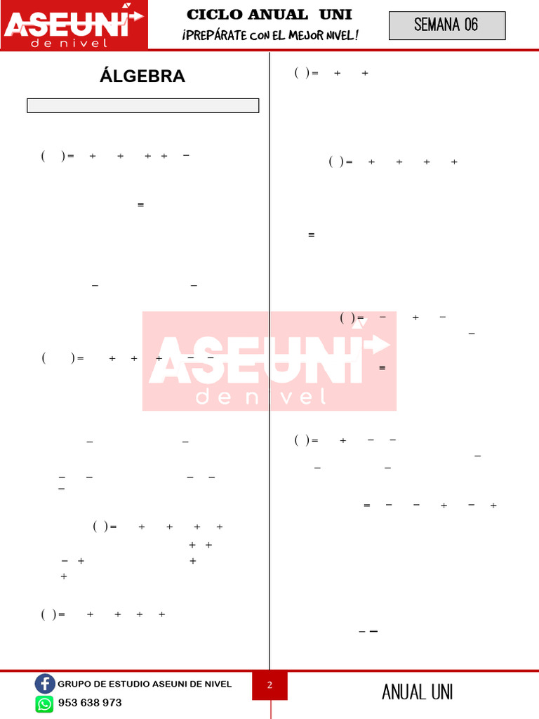 Álgebra 06 Anual | PDF | Factorización | Algoritmos