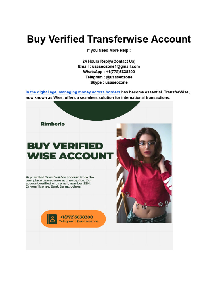 Buy Verified Transferwise Account | PDF | Money | Computer Security