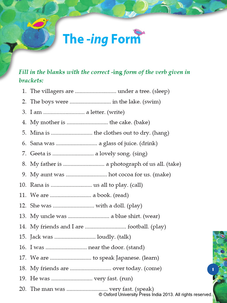 The Ing Form | PDF