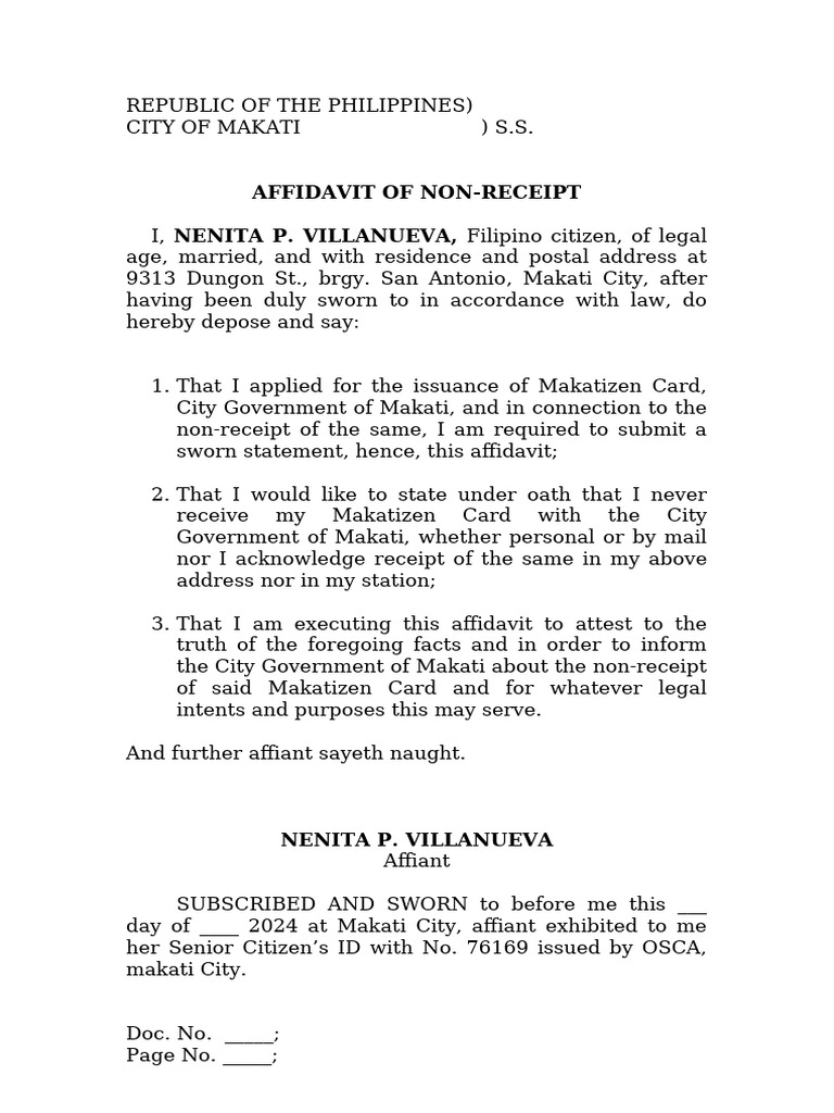 Non Receipt Yellow Card | PDF