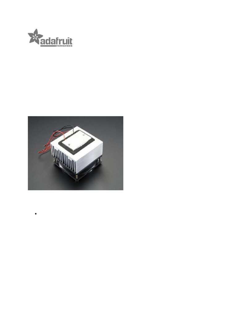 Peltier Thermo-Electric Cooler Module + Heatsink Assembly - 12V 5A | PDF