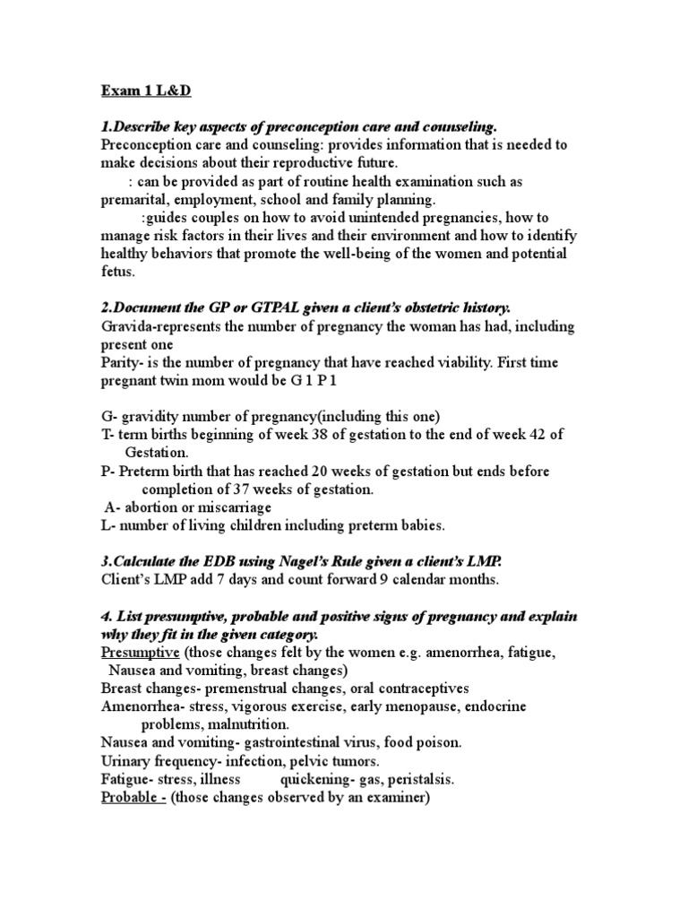 Maternity Study Guide 1 | PDF | Fetus | Pregnancy