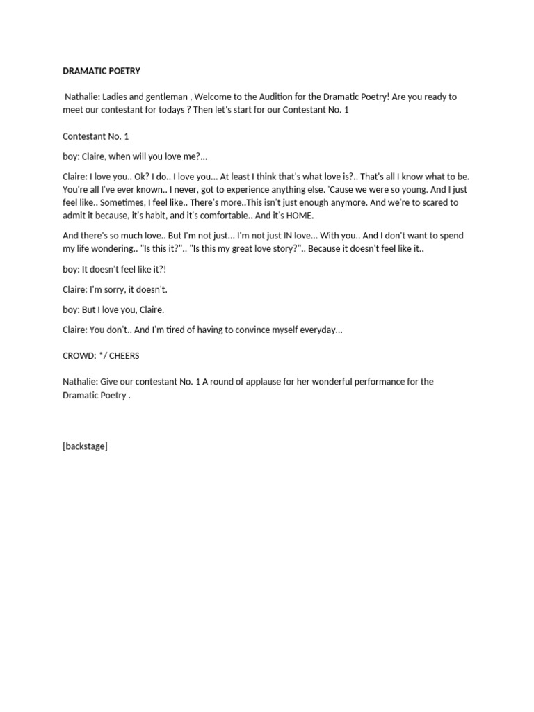 Dramatic Poetry | PDF