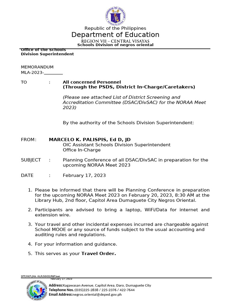Mla 2023 Planning Noraa Dsac | PDF | Public Administration