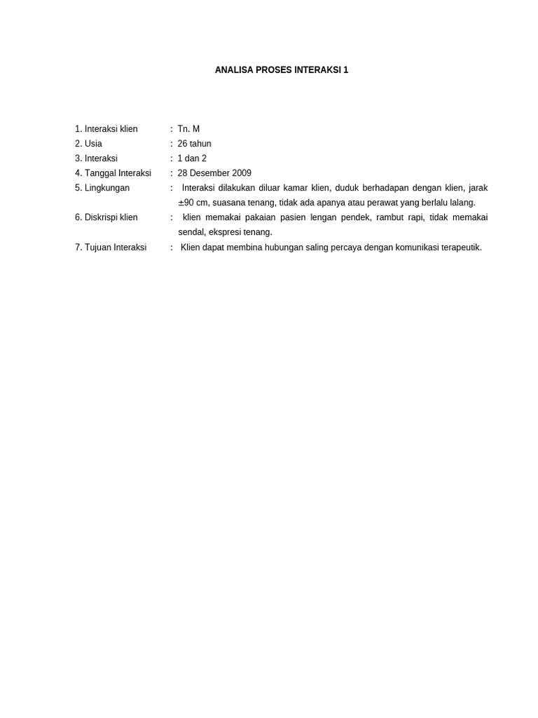 Analisa Proses Interaksi | PDF