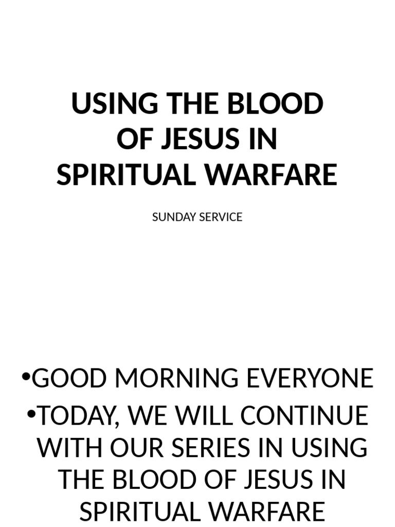 Using The Blood of Jesus in Spiritual Warfare p2 | PDF