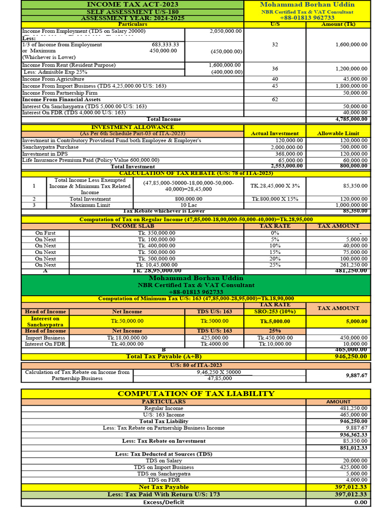 TAX CALCULATION | PDF | Taxes | Value Added Tax