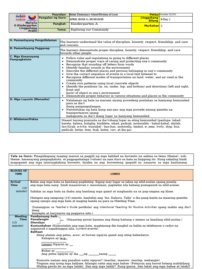 Kinder Q2 Week8 Day 1 | PDF