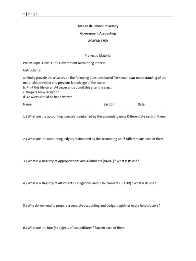 Government Accounting Process Guide | PDF | Expense | Debits And Credits