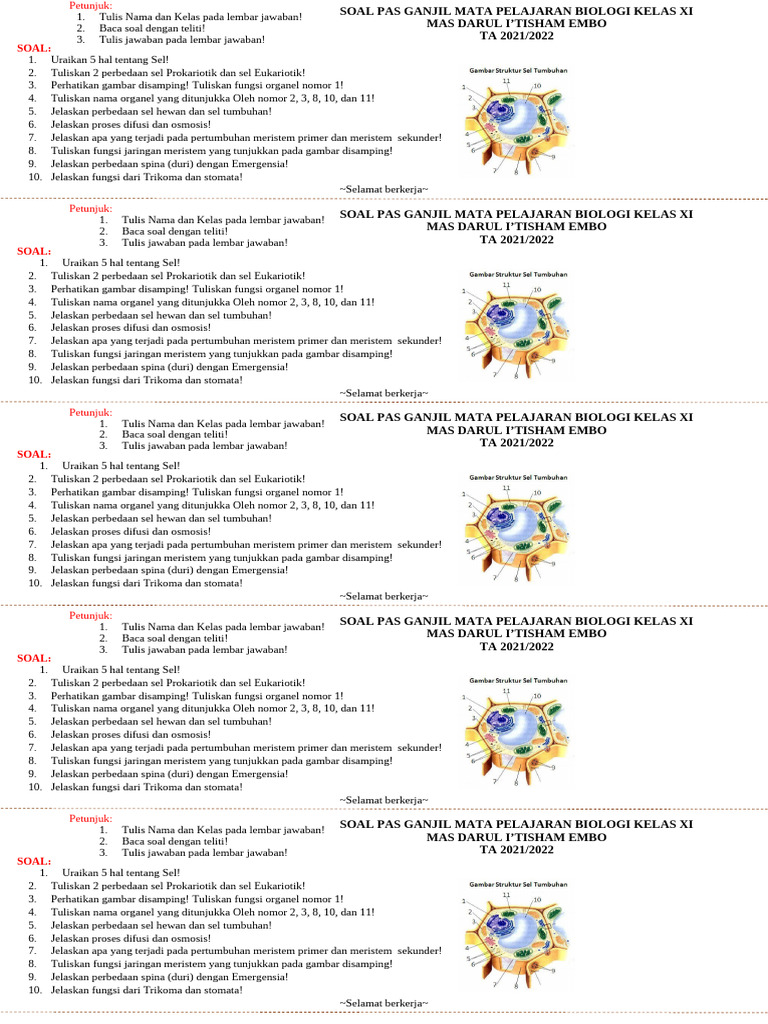 Soal Pas Ganjil 2021 | PDF