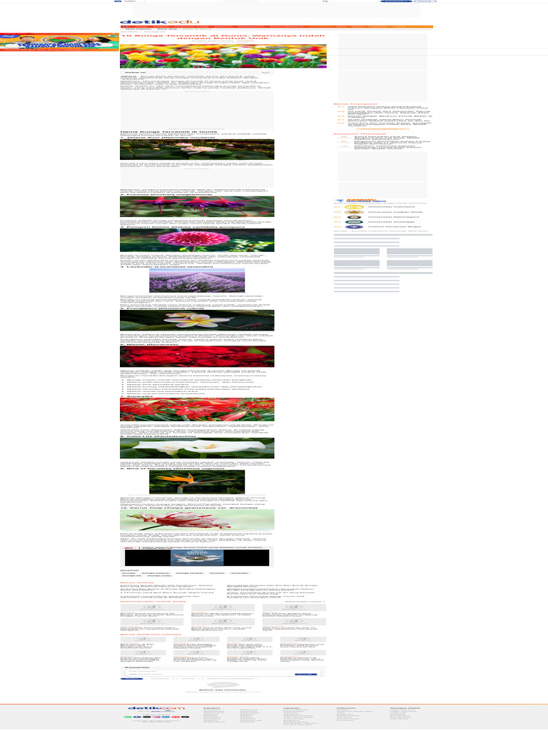 10 Bunga Tercantik Di Dunia, Warnanya Indah Dengan Bentuk Unik | PDF