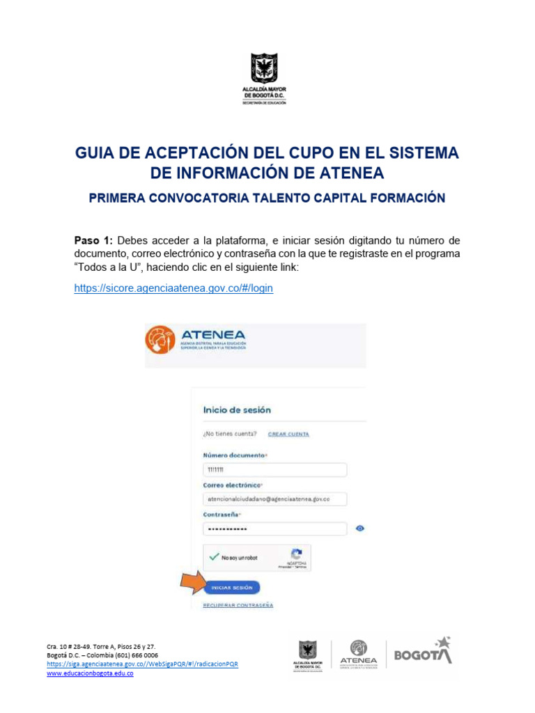 Abc Aceptacion Del Cupo tcf1 | PDF | Bogotá