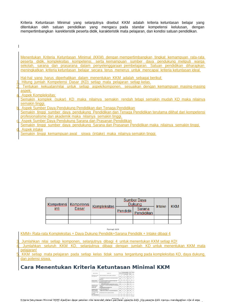 Cara Menghitung KKM | PDF