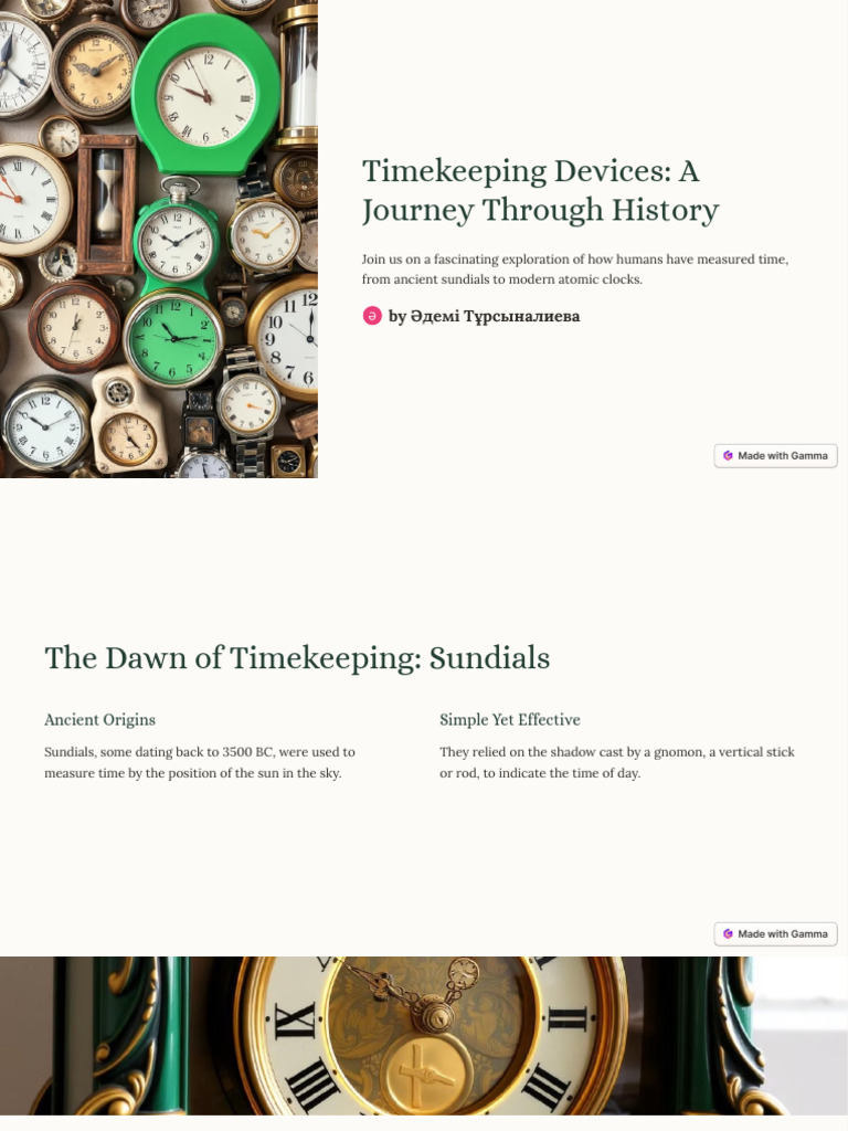 Timekeeping Devices A Journey Through History | PDF | Clock | Time