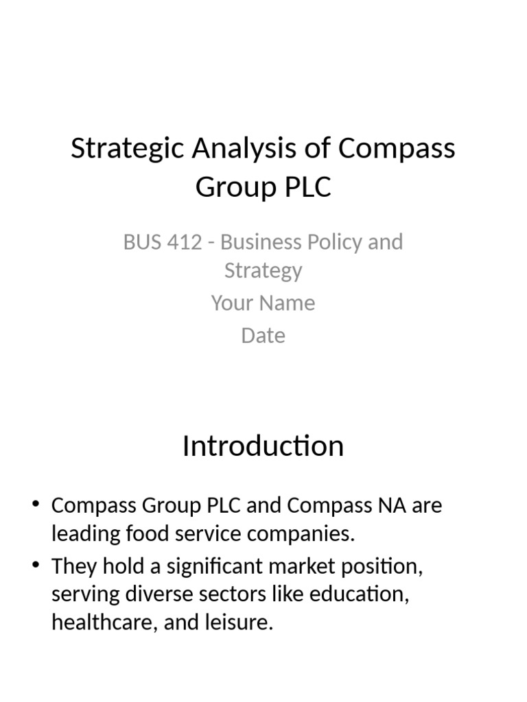 Strategic Analysis Compass Group | PDF