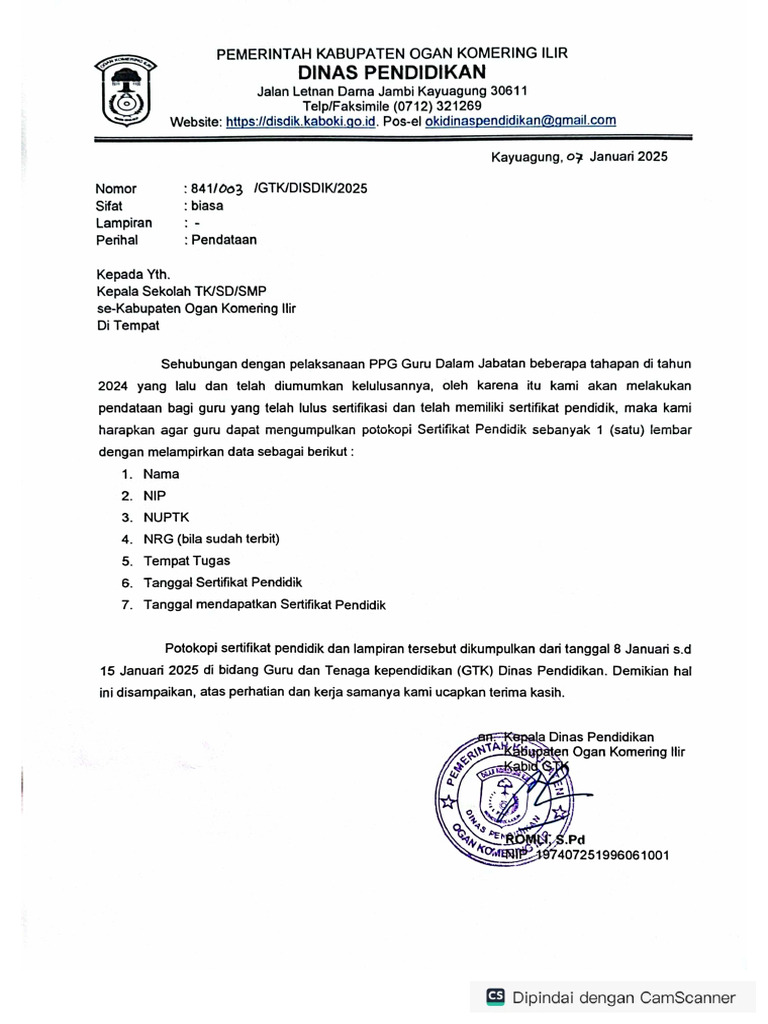 Pendataan Guru Yang Serdik | PDF